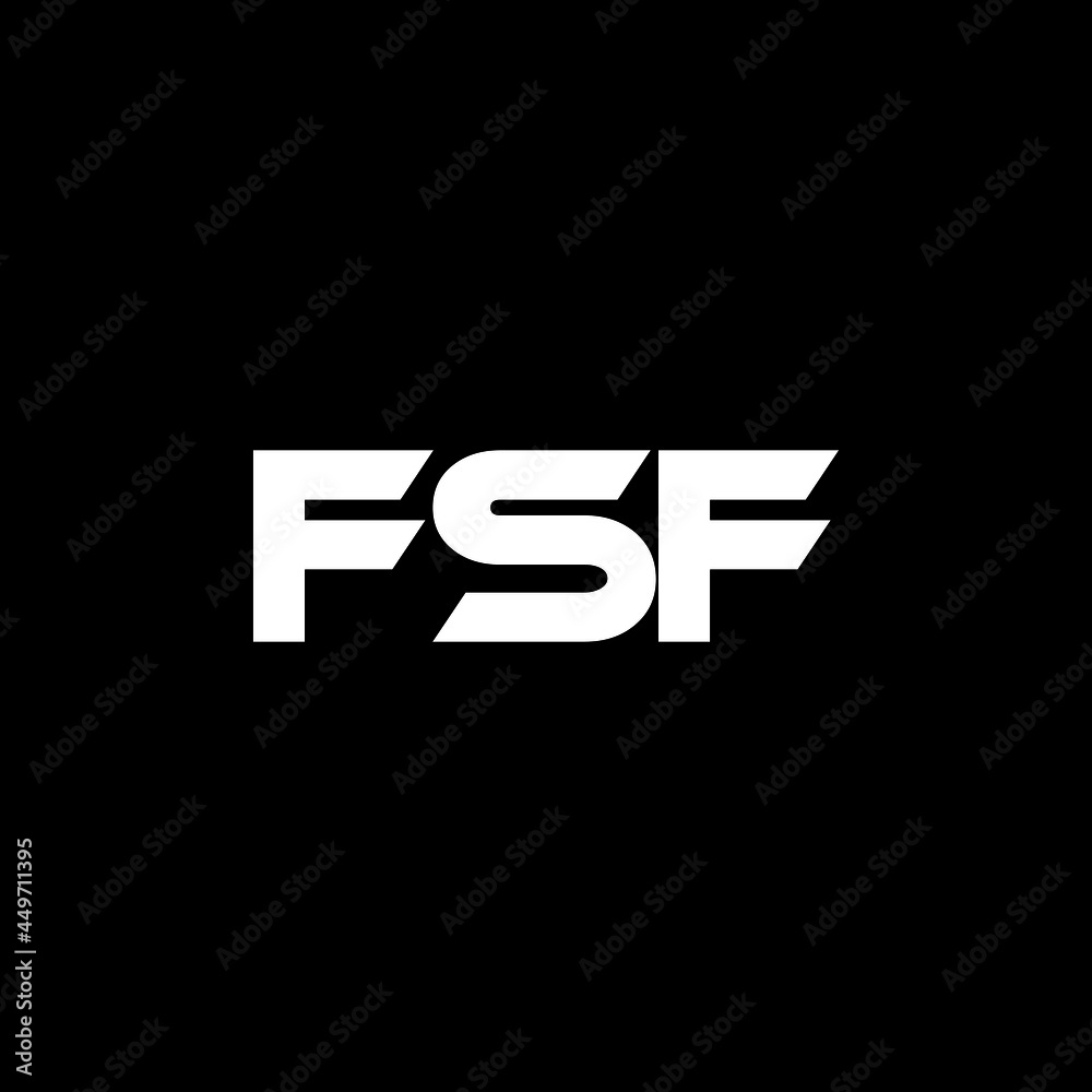 FSF letter logo design with black background in illustrator, vector ...