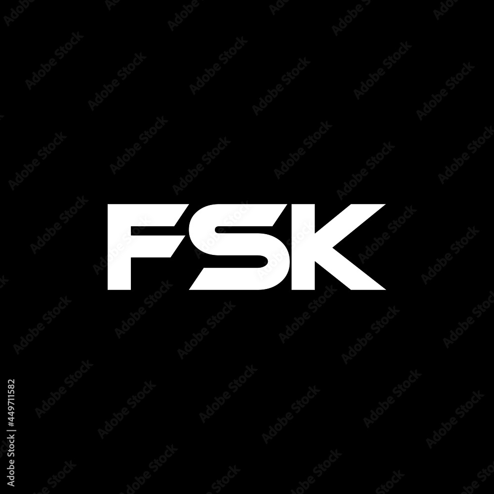 FSK letter logo design with black background in illustrator, vector ...