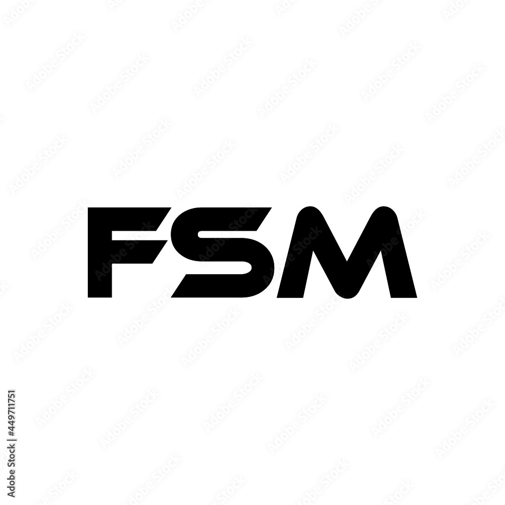 FSM letter logo design with white background in illustrator, vector ...