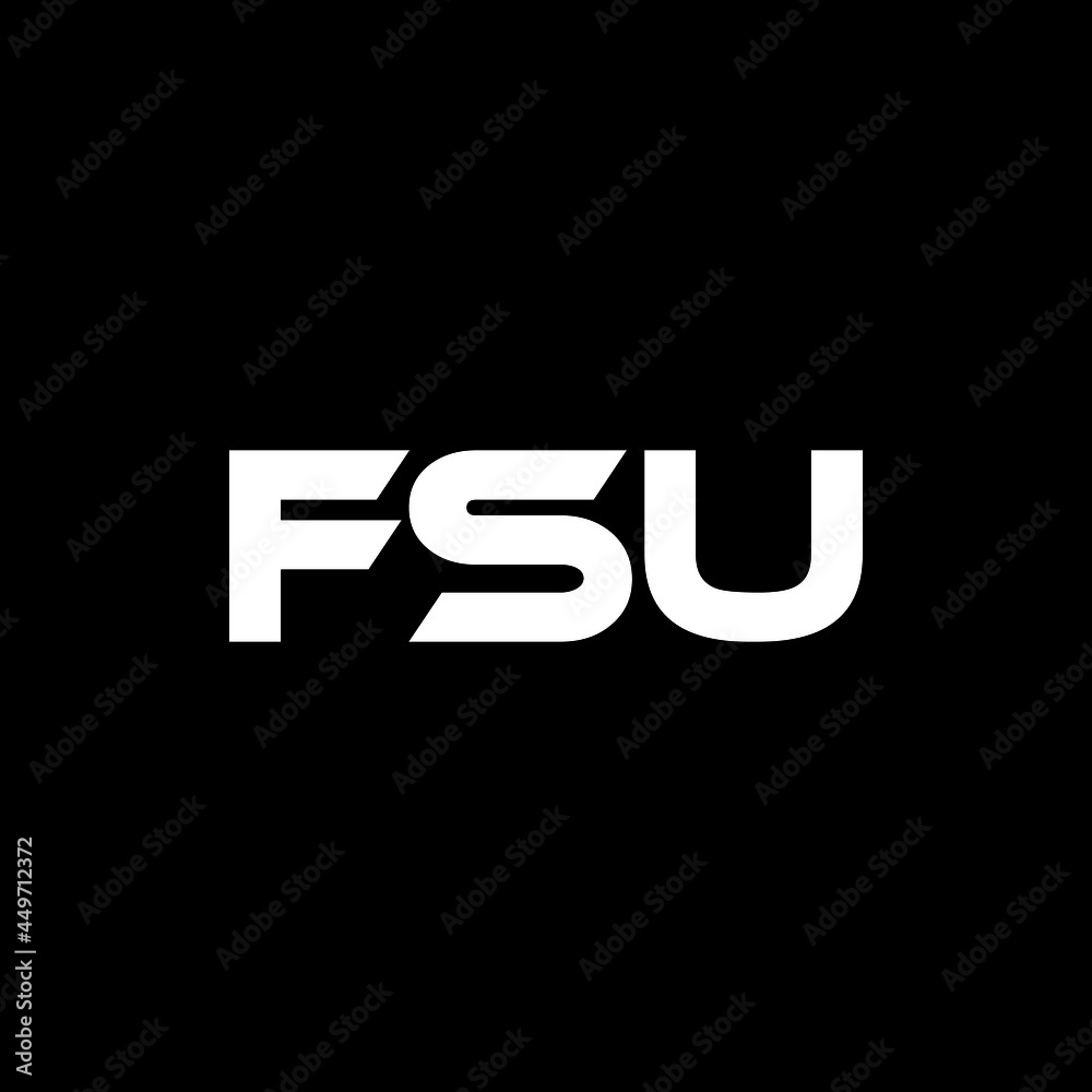 FSU letter logo design with black background in illustrator, vector ...