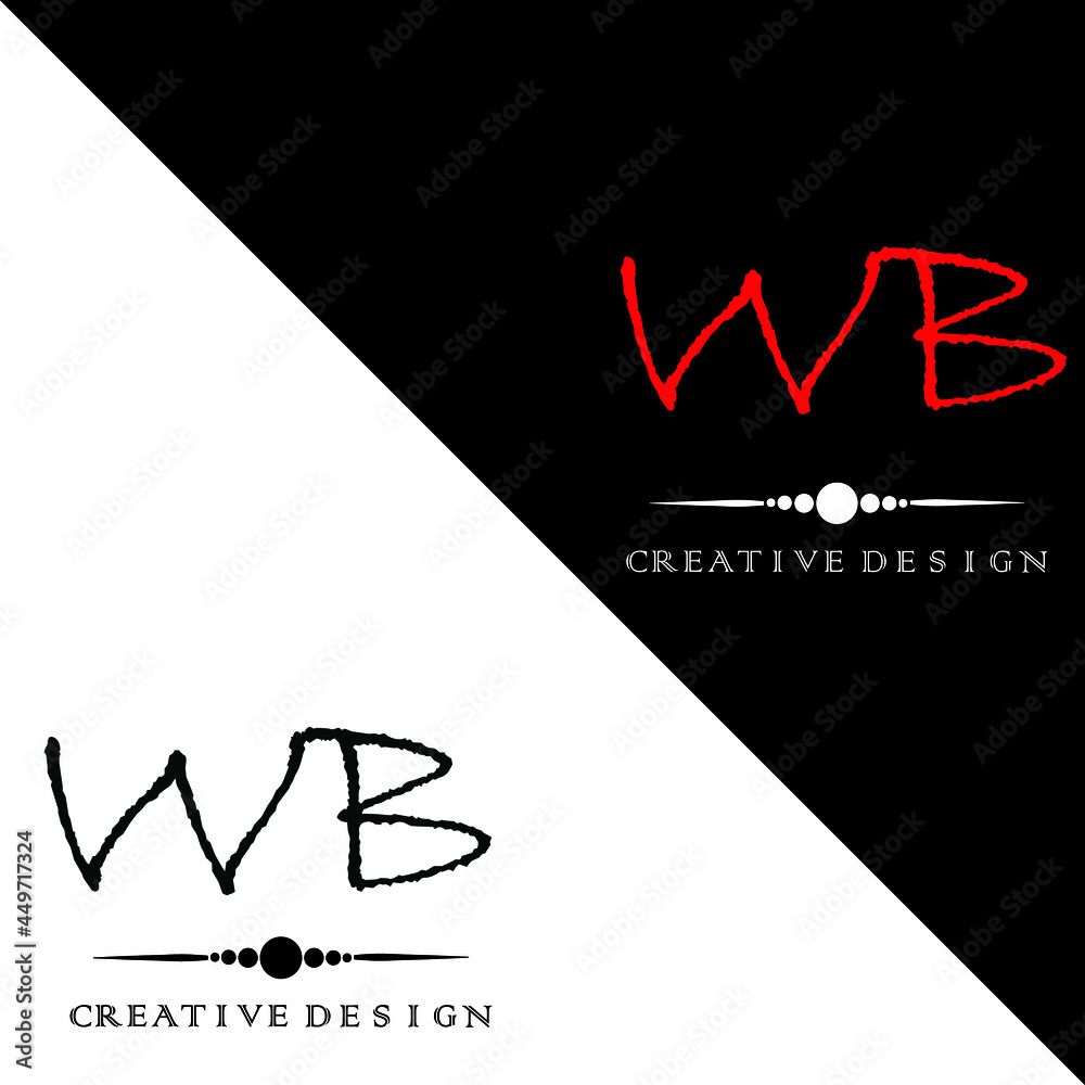 WB creative letter logo design.WB initial logo design.Creative logo ...