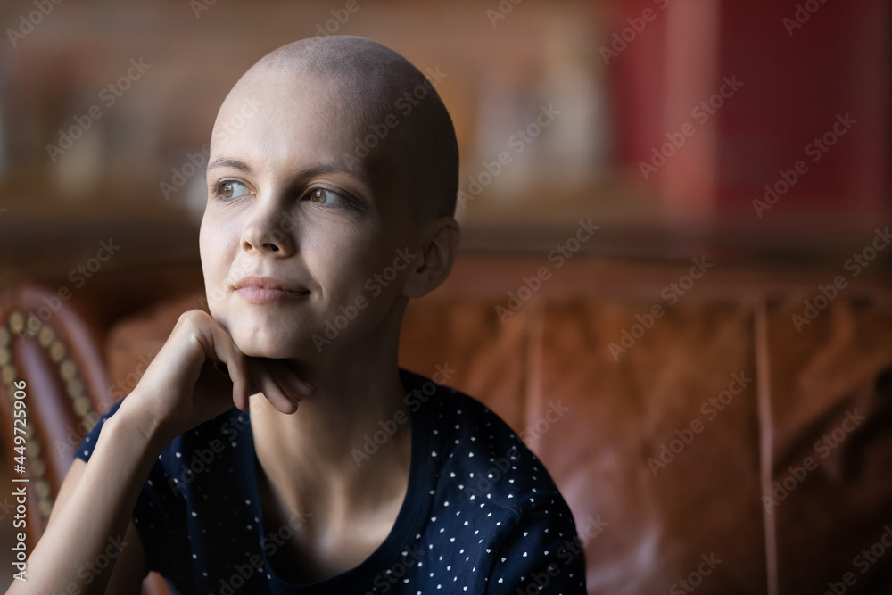 Optimistic cancer patient thinking of treatment recovery, remission ...