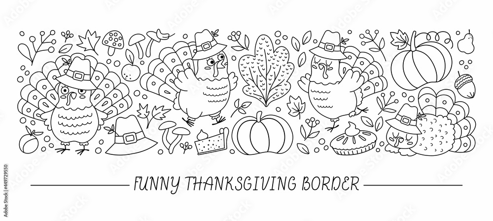Cute Turkey Border