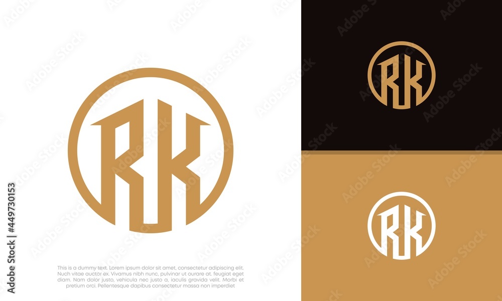 Initials R & K logo design. Initial Letter Logo. Stock ベクター | Adobe Stock