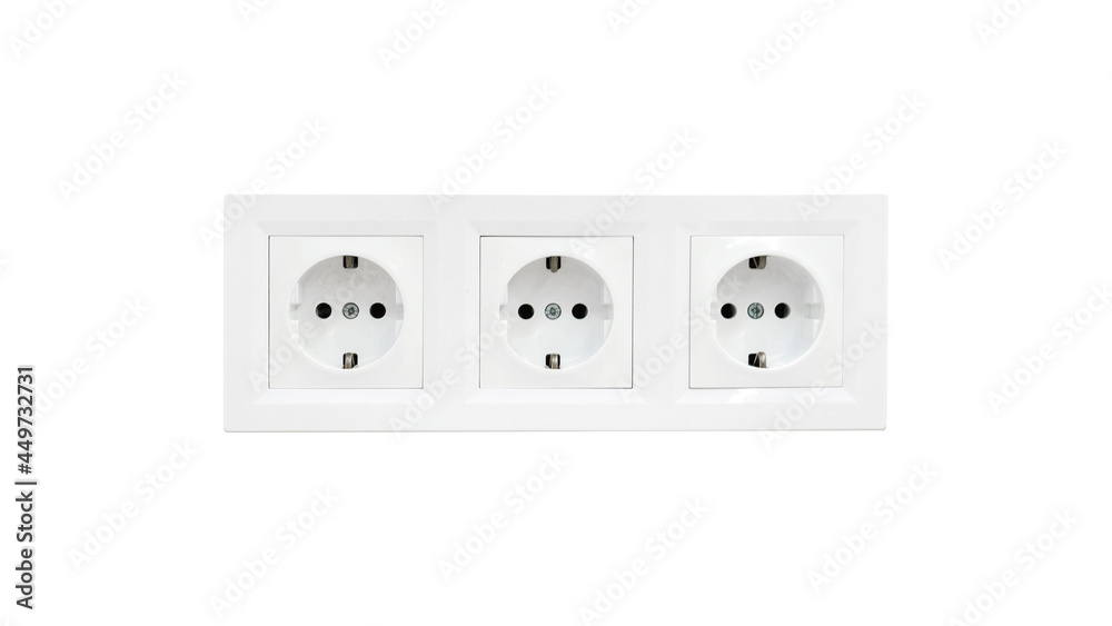 220 volt socket on white background Stock Photo | Adobe Stock