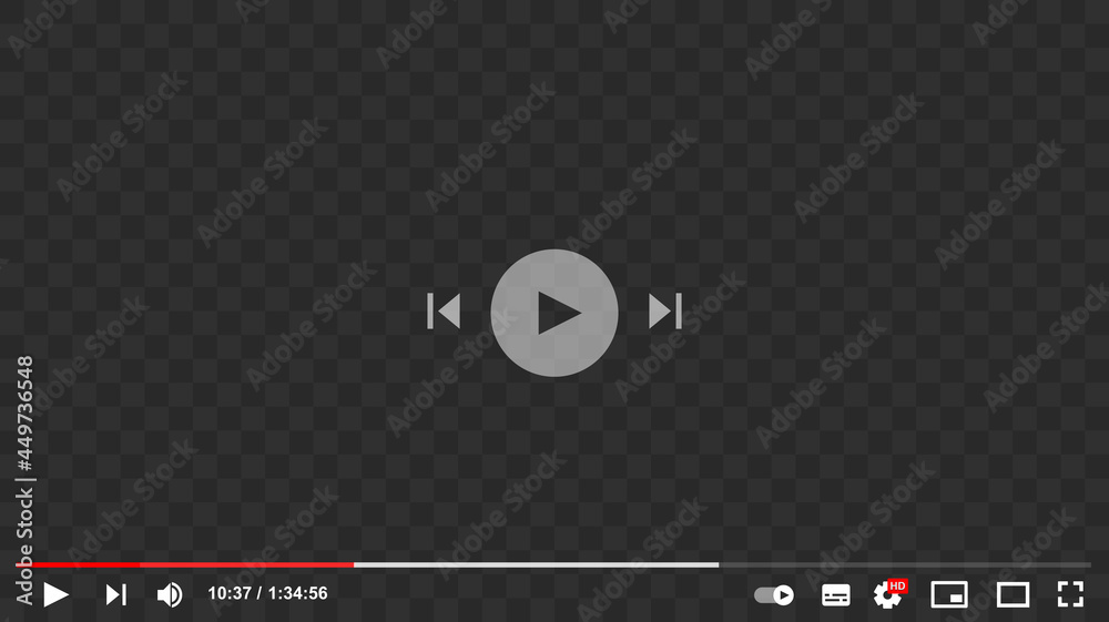 Kiev, Ukraine - August 08, 2021: Youtube multimedia player window ... Kiev, Ukraine - August 08, 2021: Youtube multimedia player window ...