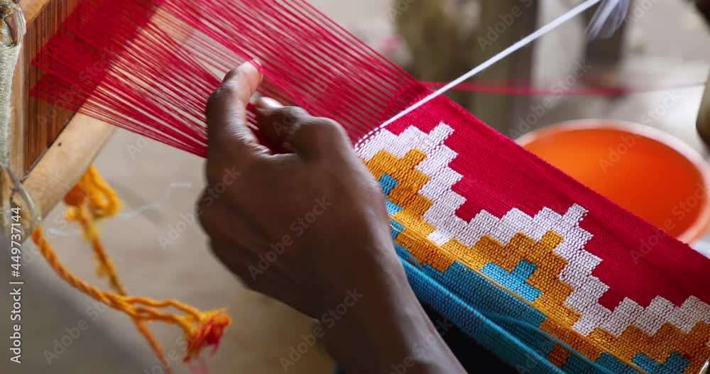 Handmade Kente cloth master weaver Ghana Africa a town in Ghana, where ...