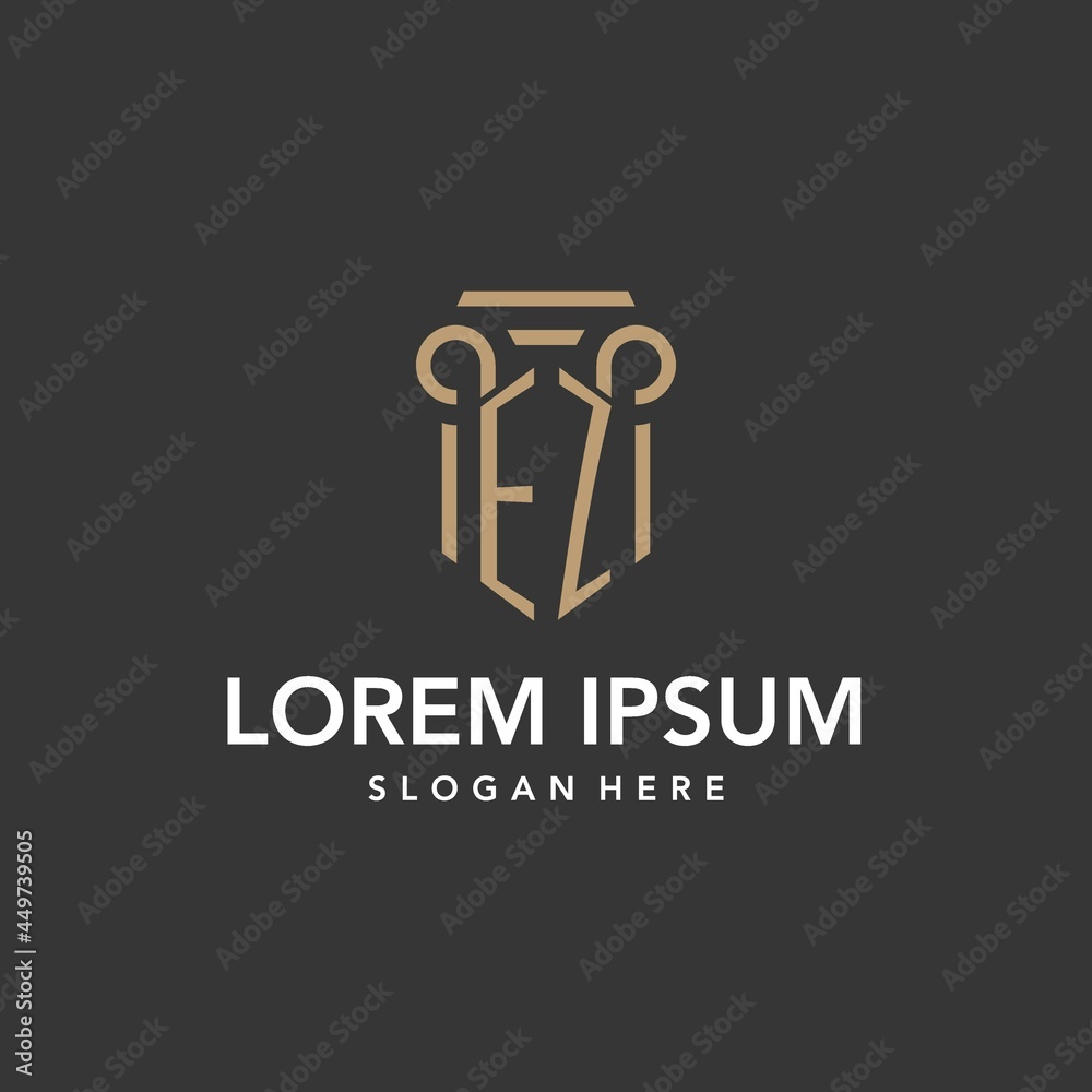 EZ logo monogram with pillar style design Stock Vector | Adobe Stock
