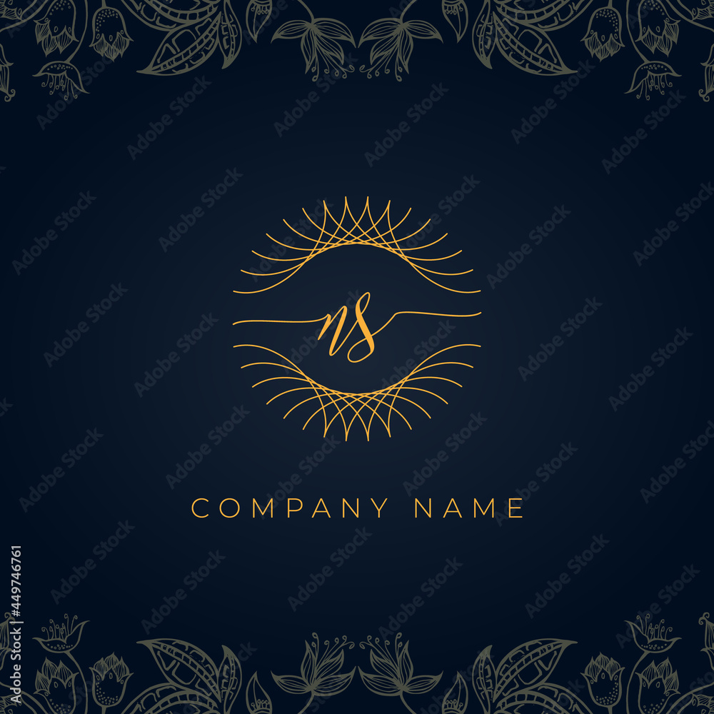 Elegant luxury letter NS logo. Stock Vector | Adobe Stock
