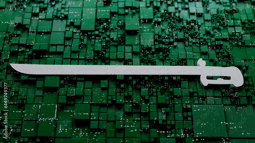 Flag of Saudi Arabia rendered in a Futuristic 3D style. Saudi ...