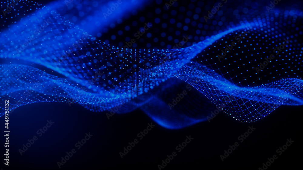 Network Cyber Security Concept. Blue, Futuristic Digital Style. 3D ...