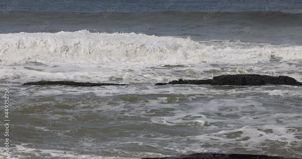 Ocean waves rocky beach Ghana Africa. Ghana West Africa on the Atlantic ...