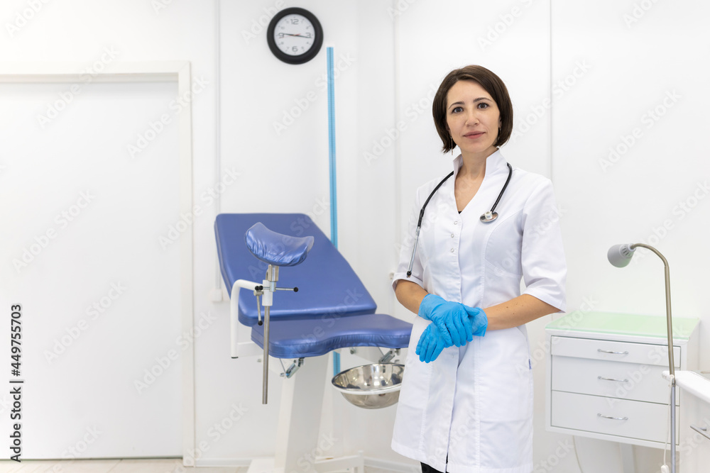 Professional doctor gynecologist doctor in white uniform at hospital ...