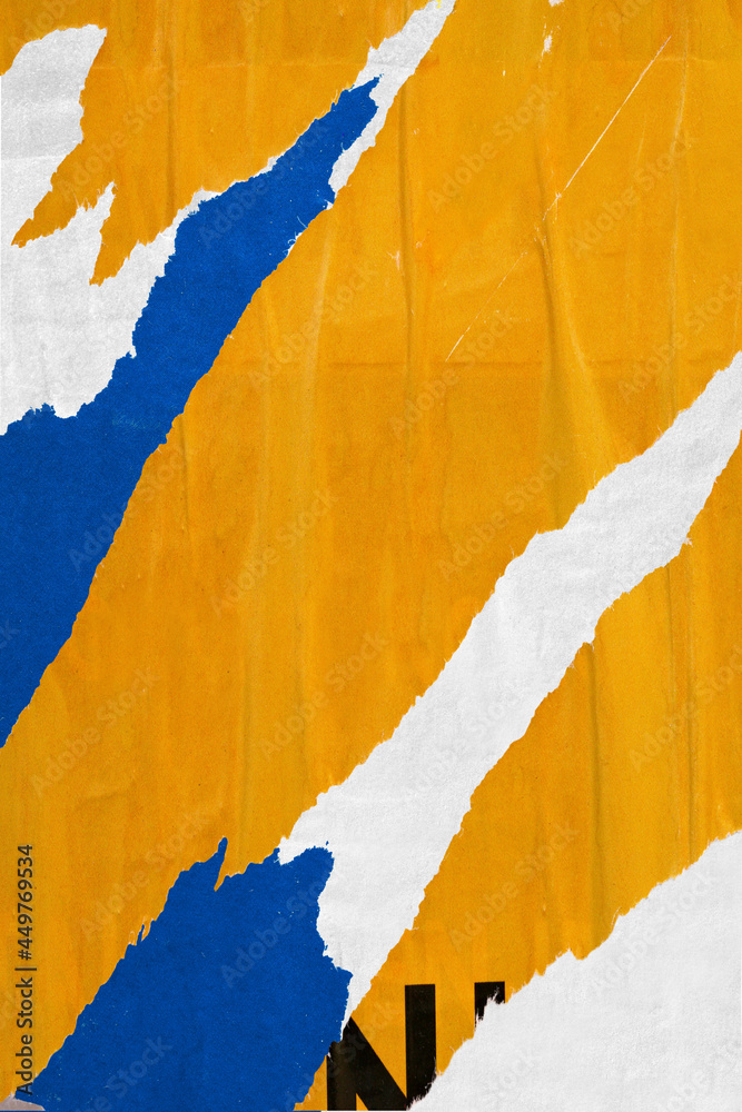 Colorful ripped torn grunge posters background creased crumpled paper ...