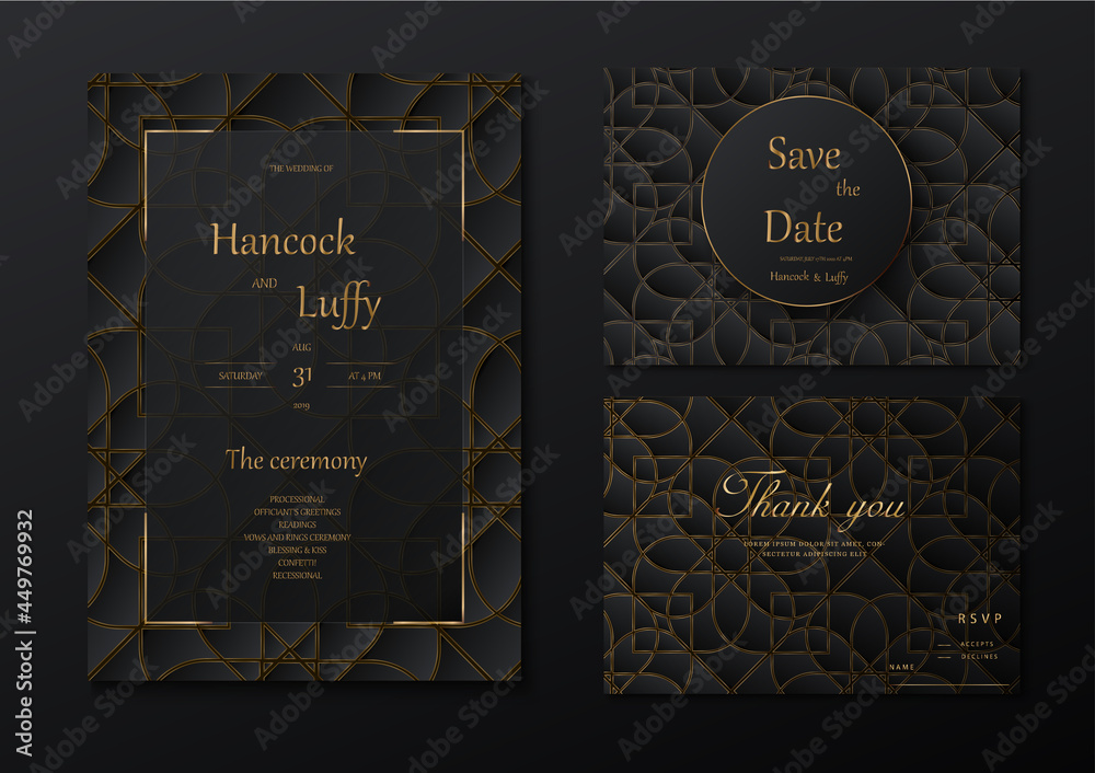 Elegant wedding invitation card template floral design luxury ...