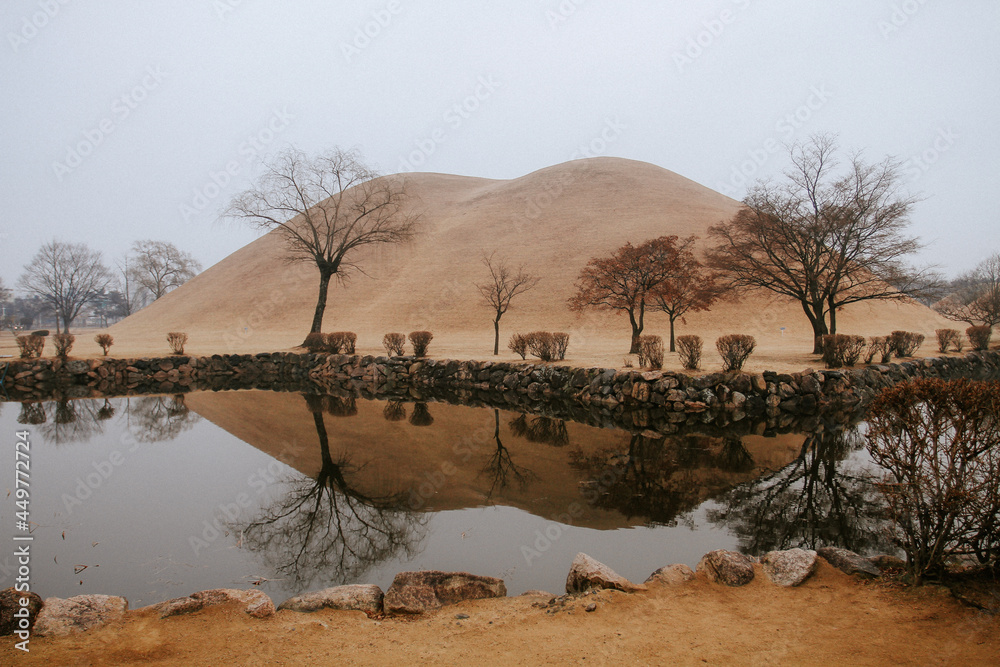 Daereungwon Ancient Tombs in Gyeongju, South Korea. Daereungwon ancient ...