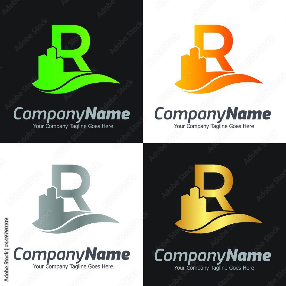 Letter R vector logo template, Colorful Letter R logo, Financial ...