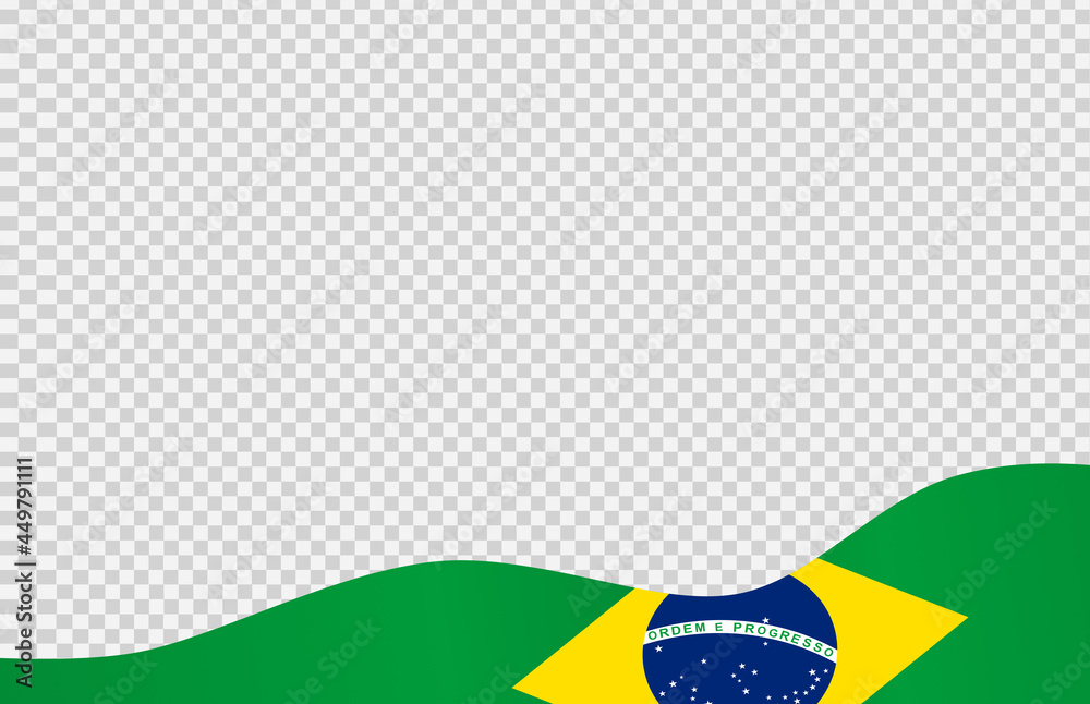 Waving flag of Brazil isolated on png or transparent background,Symbol ...
