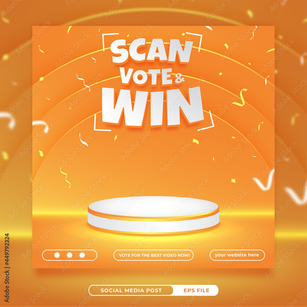 Social media invitation contest square banner template Stock Vector ...