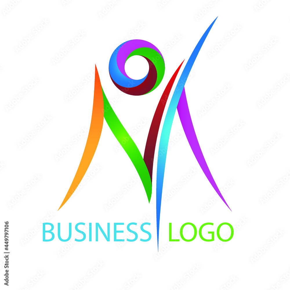 Colorful Letter M logo design. Letter M logo icon design template ...