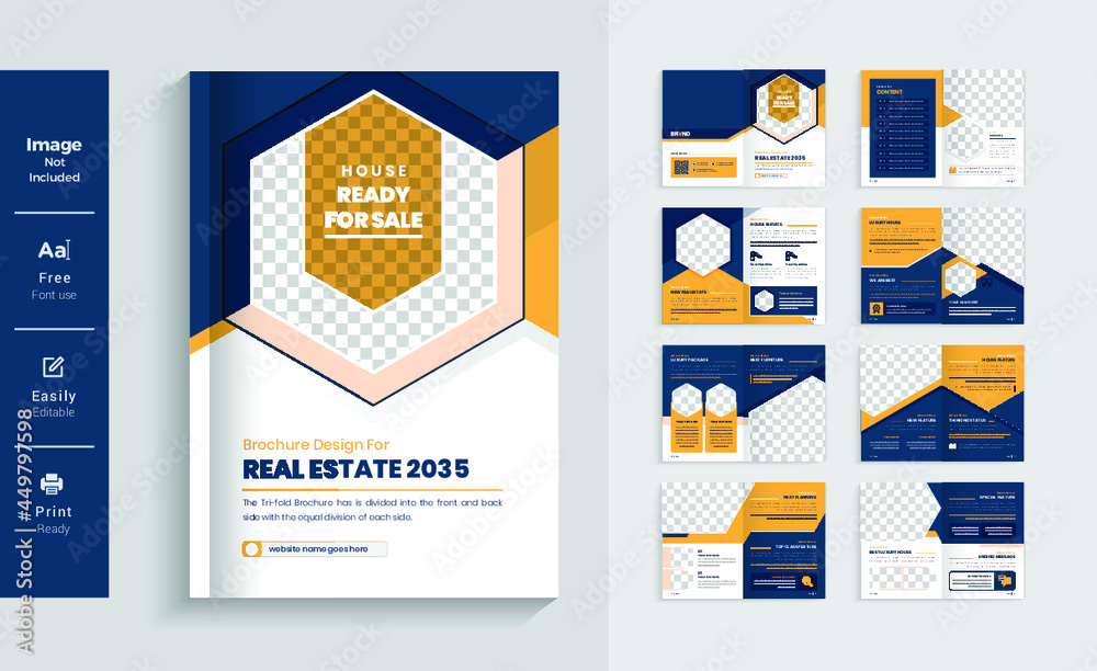 Real estate 16 pages colorful Corporate abstract brochure cover pages ...