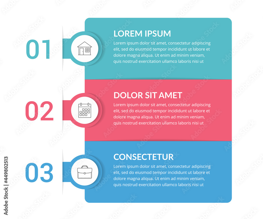 Infographic template with 3 steps, workflow, process chart Stock Vector ...