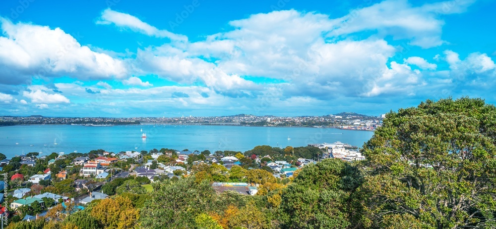 stunning view of Auckland from Mount Vitoria lookout view point located ...