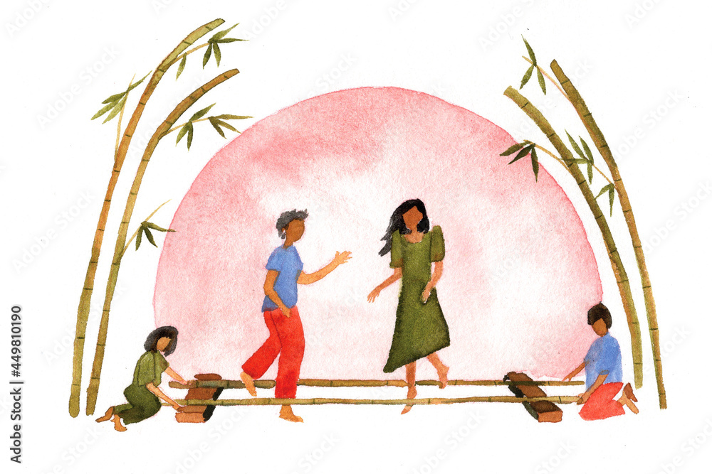 Tinikling Stock Illustration | Adobe Stock