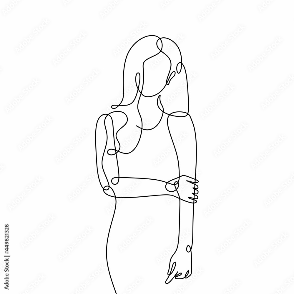 Standing Woman Line Drawing