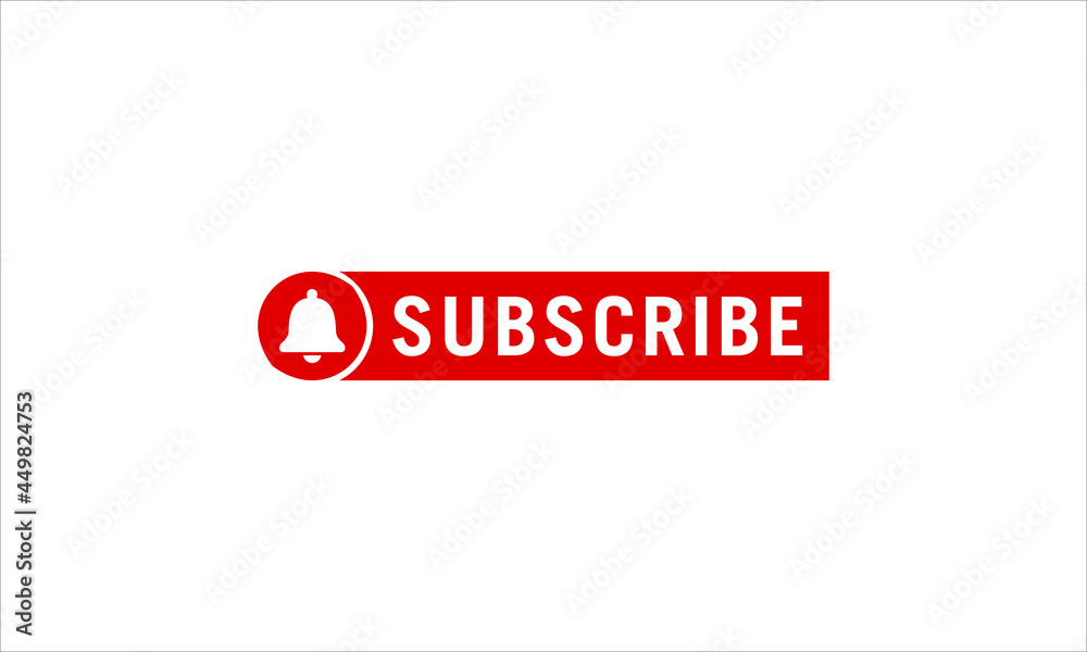 Bell Icon with subscribe button icon logo design illustration vector ...
