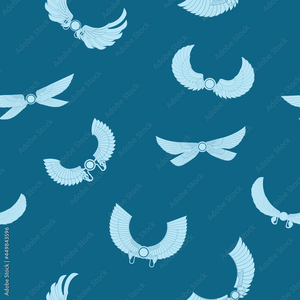 Seamless pattern with ancient egyptian symbol Winged sun for your ...