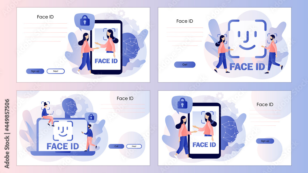 Face recognition using a laser ID. Tiny people scans face use ...