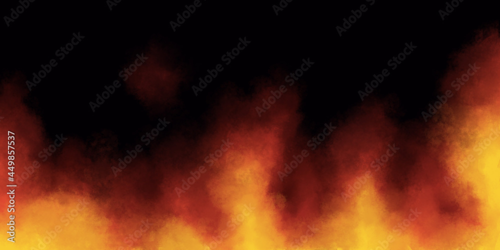 Abstract epic fire background with flame wave. Smoke fog misty texture ...