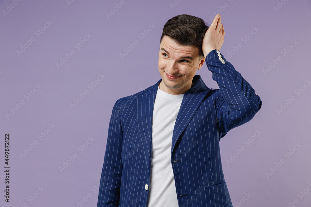 Worried frowning sad young successful employee business man corporate ...