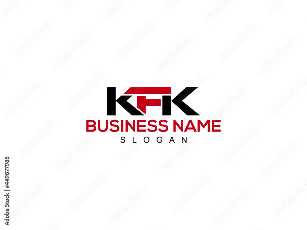 Alphabet Letter KFK Logo Icon Vector For Business Stock Vector | Adobe ...