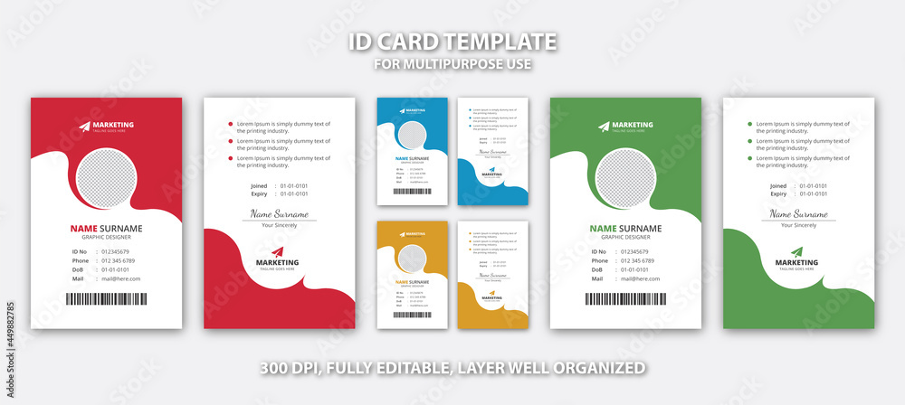 Creative Professional Unique ID Card Template Layout Stock Vector ...
