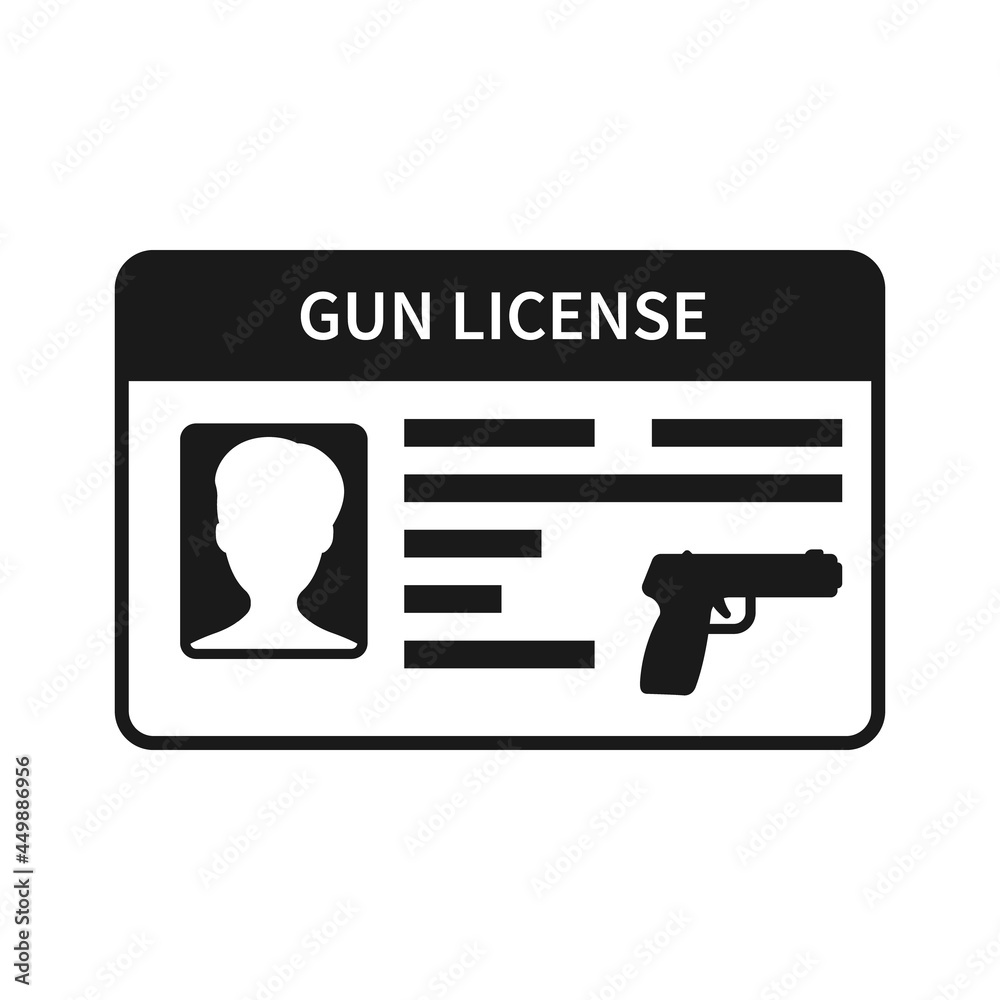 Gun license glyph icon. Clipart image isolated on white background ...