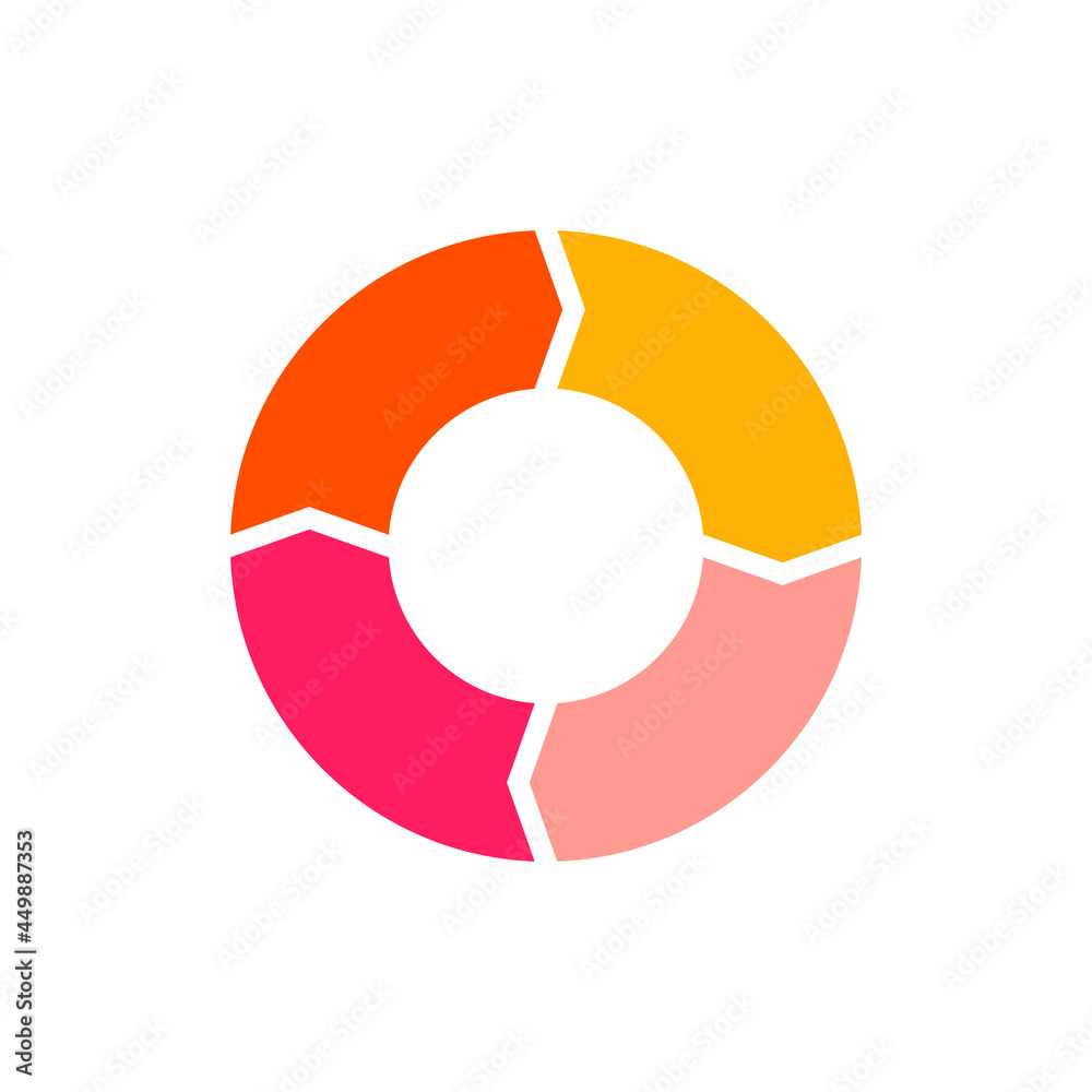 Four steps loop icon. Clipart image isolated on white background Stock ...