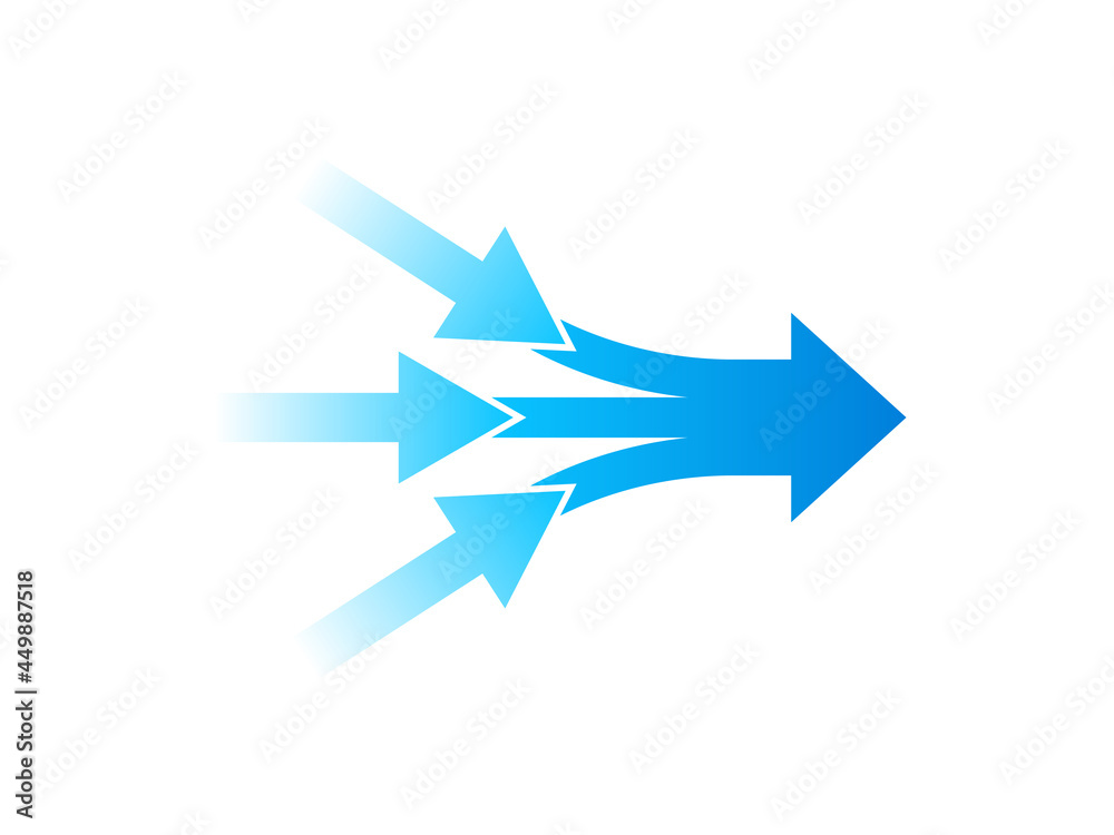 Three Arrow Converging icon. Clipart image isolated on white background Stock Vector | Adobe Stock