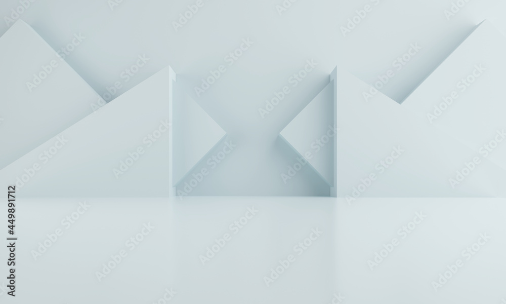 Abstract Modern Architecture Background,Empty blue interior design,3d ...