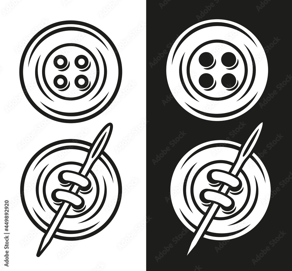 Vector illustration of a button in two versions Stock Vector | Adobe Stock