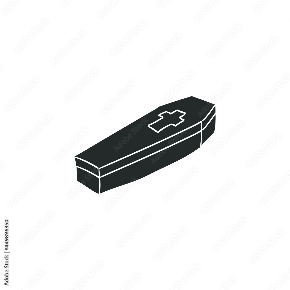Coffin Icon Silhouette Illustration. Vampire Grave Vector Graphic ...