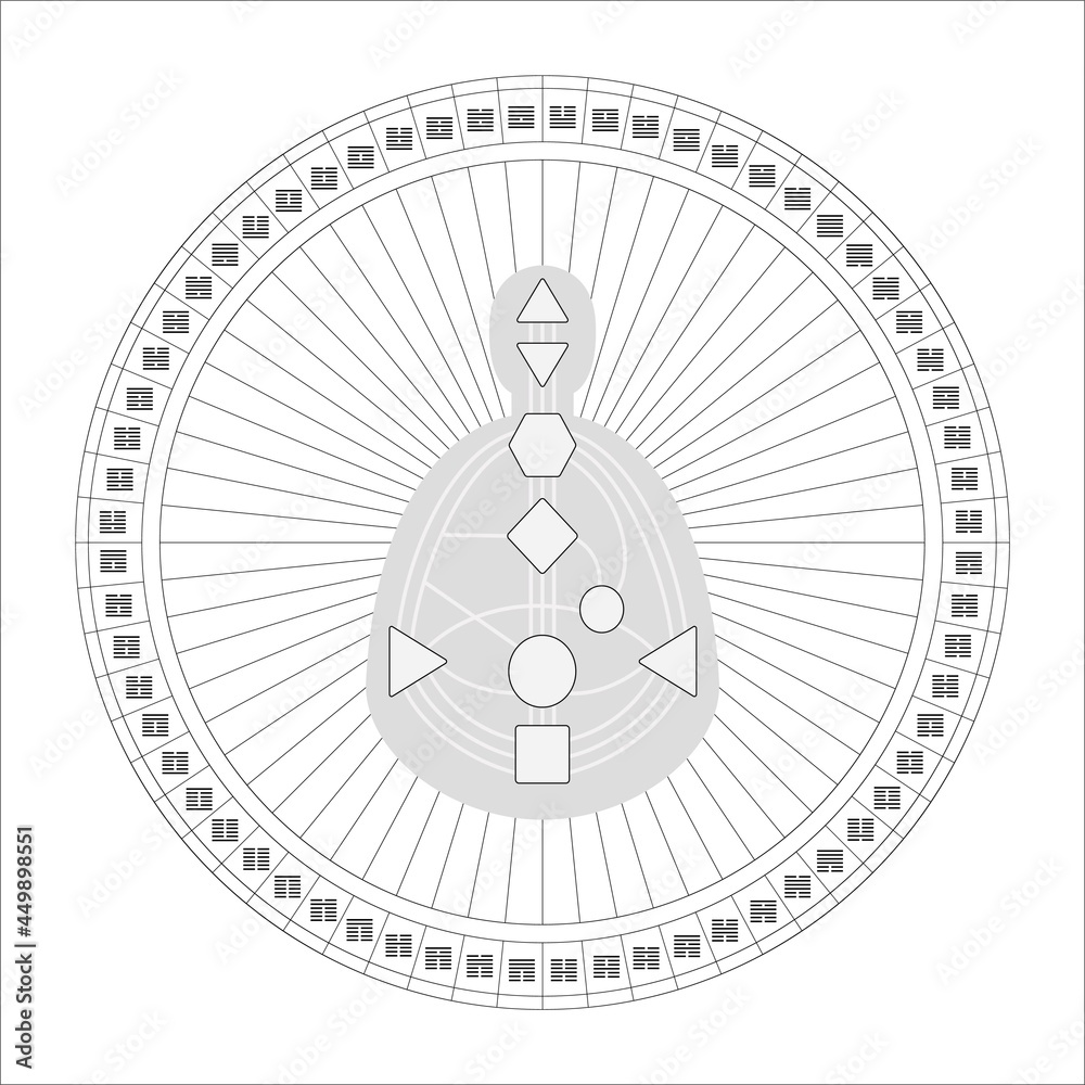Mandala human design with bodygraph, hexagrams i ching. For ...