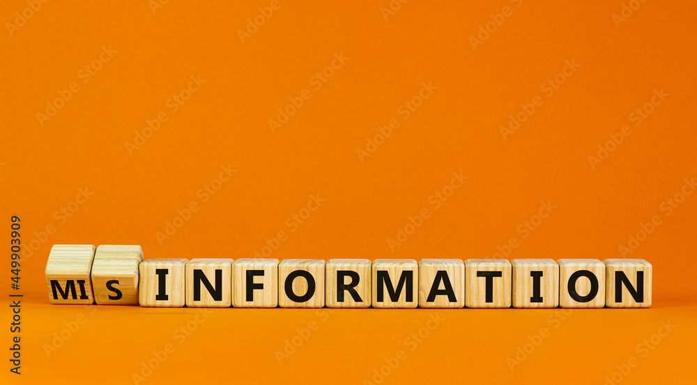 Information or misinformation symbol. Turned cubes and changed the word ...