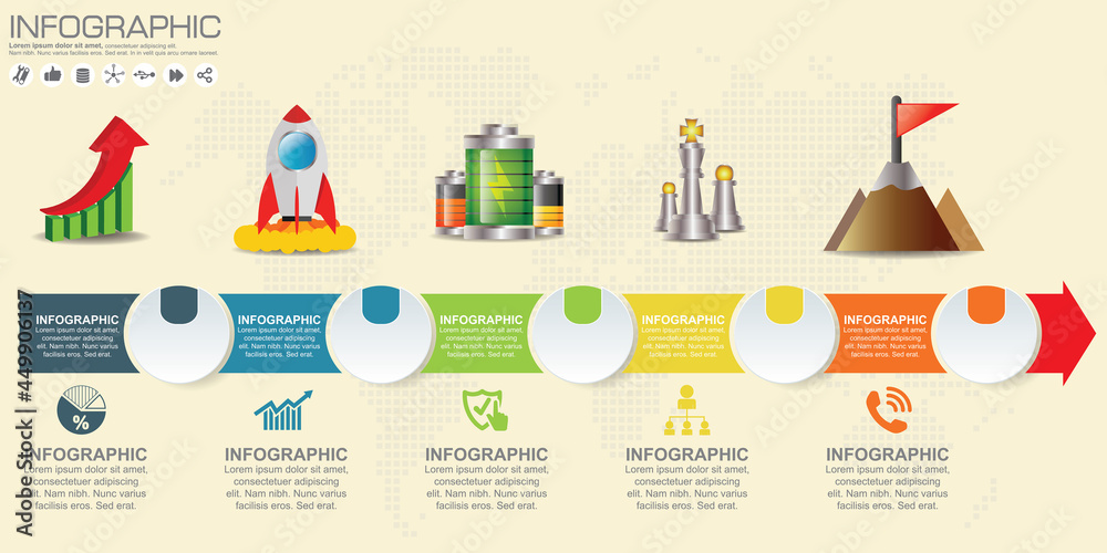 Timeline infographics design template with options, process diagram ...