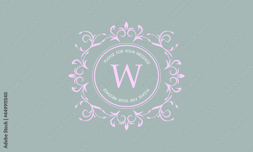 Decorative monogram in pastel colors for invitation cards with the ...