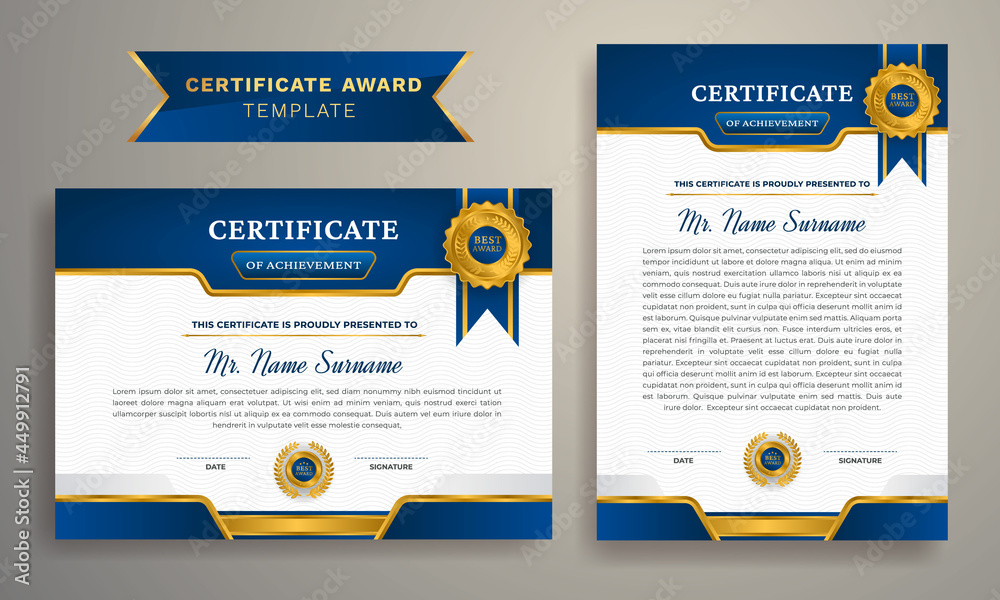 Certificate Award Design template with modern line pattern. Premium ...