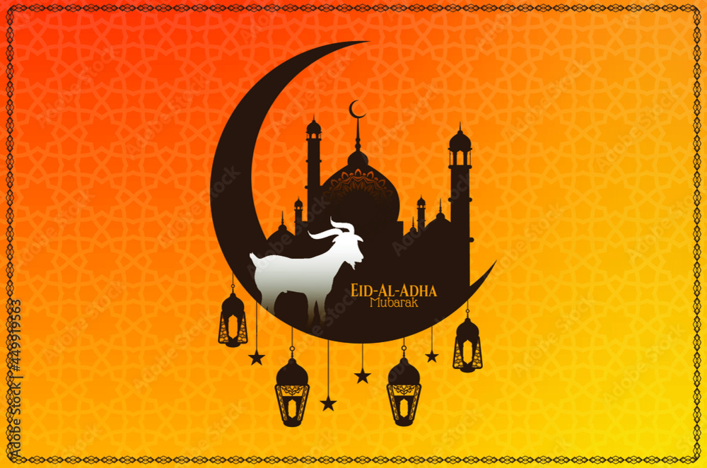 Islamic traditional festival Eid Al Adha mubarak bakrid Stock Vector ...