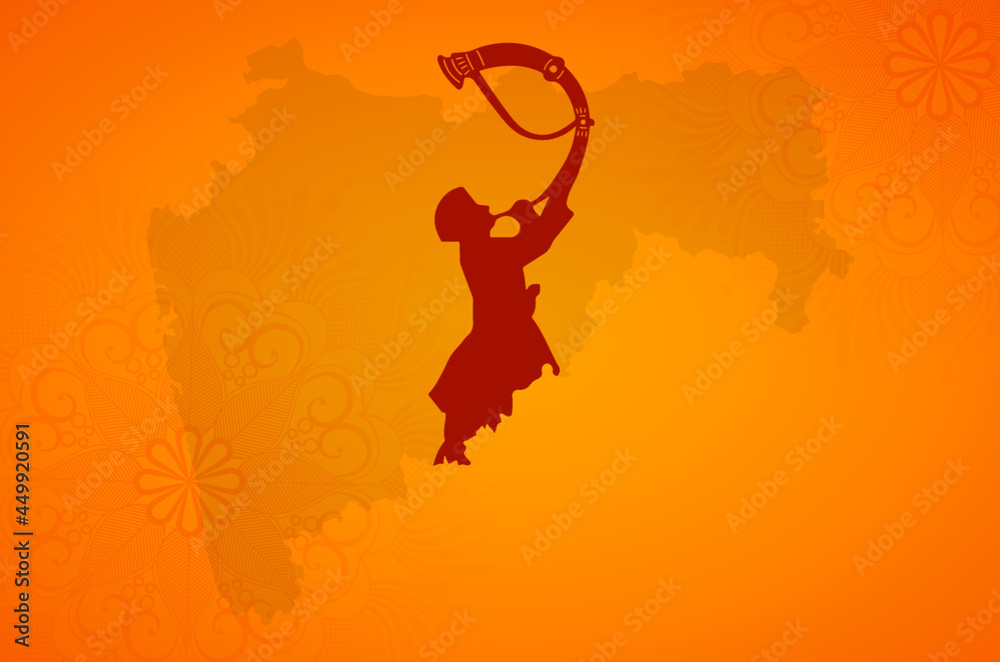 Maharashtra Tutari Man with Map Vector illustration Stock Vector ...