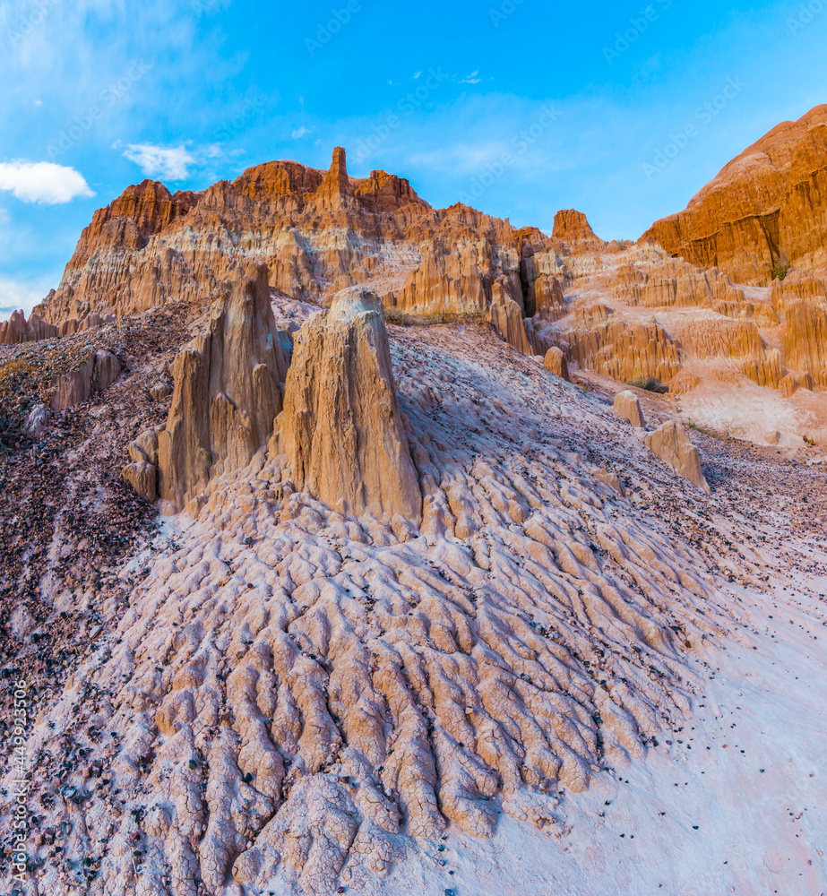 Canyon Walls of Siltstone Towers at The Cathedral Caves Formation ...
